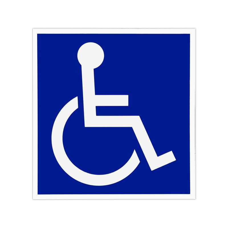 国際シンボルマーク 　車いすマーク　ステッカー　大　 小 サイズ：大　 101x106mm　　小　74x80mm　