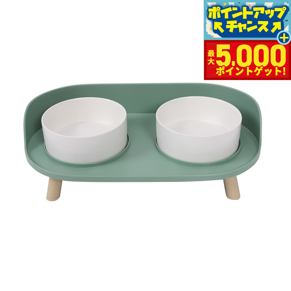 機能性とデザイン性に優れた、陶器製ダブルボウル＆食器台セット。わんちゃんねこちゃんが負担のない姿勢で食事ができるよう、セットの食器台にスタンドを付けました。食器台には高さのある縁があるため、水や食べこぼしたフードが床に落ちにくい設計になって...