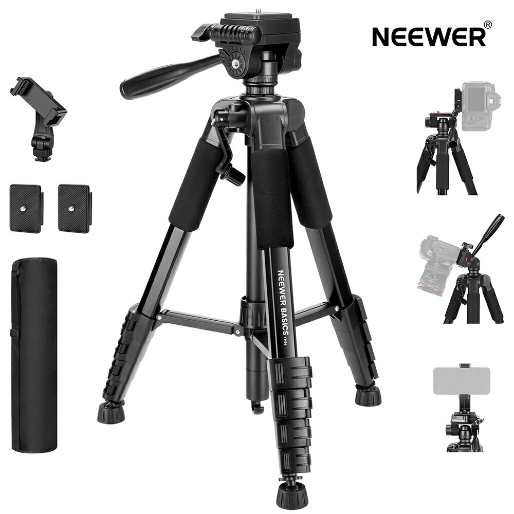 *商品説明： 【NEEWER BASICSシリーズ】 ●NEEWER BASICSシリーズは、シンプルで実用性に優れたシリーズで、基本的な機能と設計に基づいて、不要な追加機能や素材がありません。 【軽量かつ安定性を両立したアルミ三脚】 ● ...