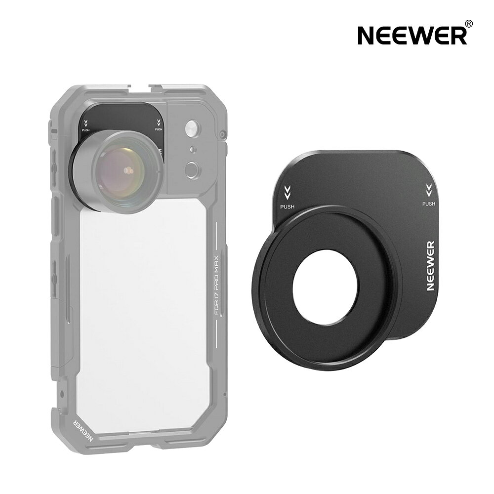 *商品説明： 【PA143/PA144ケージ専用】 ● フィルター／レンズバックプレートマウントアダプターは、NEEWER PA143およびPA144スマホケージ専用に特別に設計されています。 ●iPhone 17 ProおよびiPhone...