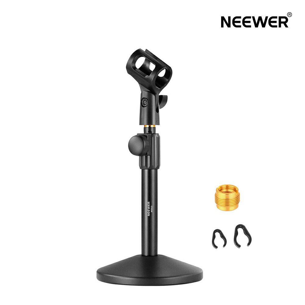 *商品説明： 【卓上マイクスタンドキット】 ●卓上マイクスタンドは、高さ13cm重みのある金属製ベースと滑り止めパッドを備え、安定性を高めています。 ●マイククリップマウント、3/8" to 5/8"変換アダプター、便利なケーブルタイ2本も...