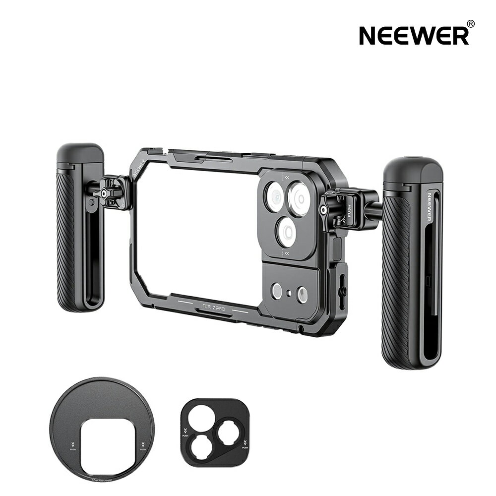 *商品説明： 【iPhone 17 Pro用スマホケージ】 ●頑丈なアルミ合金製ビデオリグは、iPhone 17 Proに対応し、耐衝撃ゴム裏地を備え、屋外での使用時にスマホを保護します。 【クイックセットアップ&フルアクセス】 ●サイドラ...