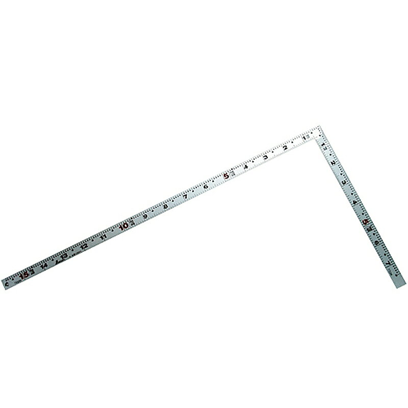 ● 本体サイズ485.00(短枝242.5)×15.00×1.00mm● 製品質量82.00 g● 角部形状同厚● 表目盛長枝：外目盛 尺5 内目盛 1尺短枝：外目盛 7.5寸 内目盛 7寸● 裏目盛長枝：外目盛 尺5 内目盛 1尺短枝：外...
