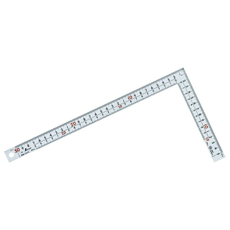 ● 本体サイズ320.00(短枝160)×20.00×1.00mm● 製品質量70.00 g● 角部形状同厚● 表目盛長枝：外目盛 30cm 内目盛：25cm短枝：外目盛 15cm 内目盛：10cm● 裏目盛長枝：外目盛 30cm 内目盛：...