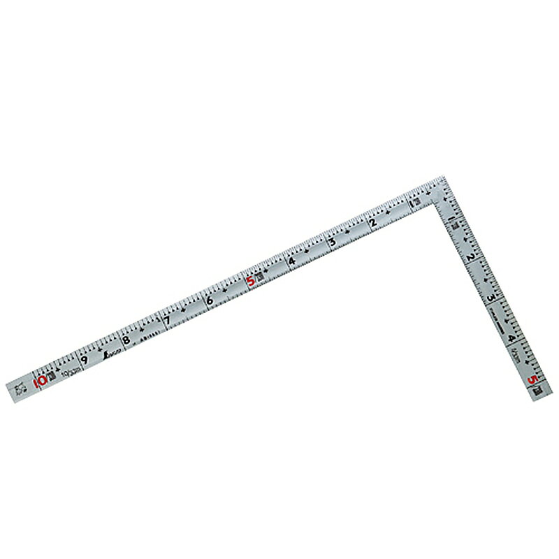 ● 本体サイズ323.00(短枝161.5)×15.00×1.40mm● 製品質量56.00 g● 角部形状同厚● 表目盛長枝：外目盛 1尺 内目盛 7寸短枝：外目盛 5寸 内目盛 3寸● 裏目盛長枝：外目盛 角目 内目盛 1尺短枝：外目盛...