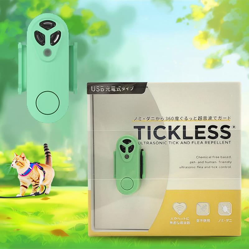 ■商品概要 超音波の力で、ダニやノミの寄生を防ぐアイテムです。 チックレスは薬品を使うことなく、特定の周波数の超音波を発することで、快適な時間を多角的にサポートします。 人間や動物には感知できない超音波パルスを放出するため、ペット・赤ちゃん...