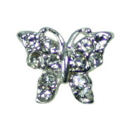 【メール便OK】キラキラ輝くストーンで出来たバタフライモチーフ。シンプルネイルのワンポイントに！ネイルアートにプラスしてとことんゴージャスに！デコレーションにもネイルにもオススメのアートパーツ。容量・サイズ：2個入り(約9×7mm)※この商...