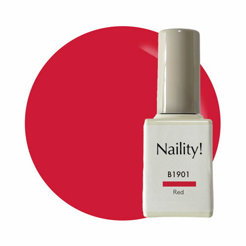 Naility!カラージェル ボトル(筆付き)タイプ【カラー】B1901 レッド　マットで透け感のないオーソドックスなレッド【内容量】6g【仕様】ソークオフタイプ 硬化可能波長域 320-410nm 本品は雑貨となります、ベースジェル(化粧...