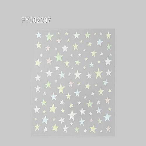 Aurora pastel FY002297不揃いに尖った星の3Dシール。誰でも簡単に個性的なネイルデザインがつくれます。柔らかいシートなので星の埋め込みも。縦130mm×横80mm【メール便OK】※この商品はメーカー取り寄せ商品になります...