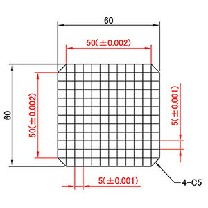 研究 検査 調査 顕微鏡 チェック 大学 研究所 機関 食品 実験 測長 計測 観察 正確 日本製 信頼 安心ガラスキャリブレーションプレート 外形60x60mm (No.CBG01-50T) 基板は石英に匹敵するほど低い熱膨張係数をもつネ...