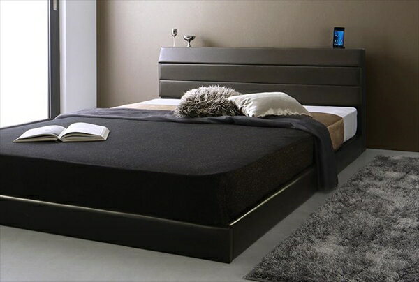 洗練されたフォルム 上質なレザー仕上げ。低重心のカッコよさを強調させる合皮レザー。艶を抑えた高級な仕上がりで、お部屋に重厚感と高級感をもたらします。 商品 名 棚・コンセント付きレザーすのこベッド Ivan イヴァン ラテックス入り国産ポケ...