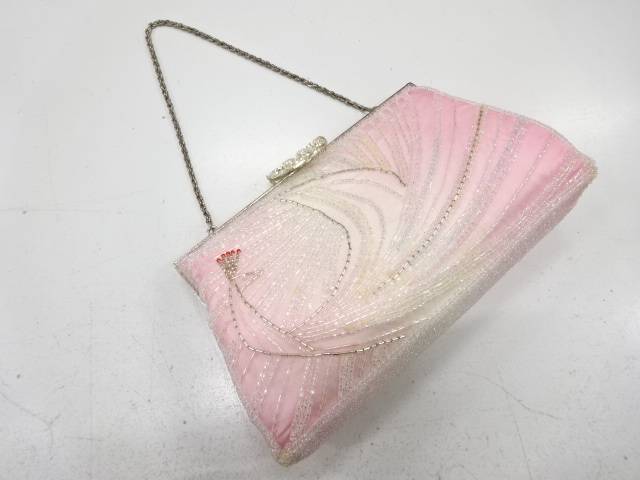 （単位：cm） 状態 非常によい 素材 ビーズ 色目 桃 【商品説明】 縦12×横20×マチ4センチ 金具部分にスレ・錆があります。 所々に薄アクがあります。 状態は大変良いです。 使用可能です。 採寸：検品：福井・浅田　撮影：福井【合計3...