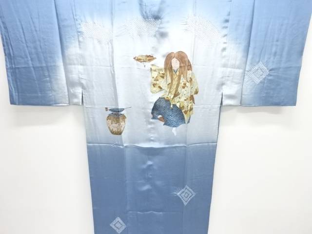 ＜着物サイズ＞（単位：cm） 身丈 133 身丈(出し) &nbsp; 裄 65 裄(出し) &nbsp; 袖丈 48.5 袖丈(出し) &nbsp; 後幅 31 前幅 34 つま下 &nbsp; 　　　 　　　 時代 現代(1989 - ...