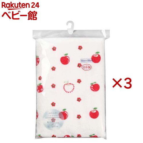 お店TOP＞おふろ・バス用品＞その他＞日本製 ふわふわバスタオル リンゴ柄 (3セット)【日本製 ふわふわバスタオル リンゴ柄の商品詳細】●とてもやわらかく、肌にやさしいバスタオルです。●赤ちゃんのことを考えて、ガーゼに使用する細い糸を使用...