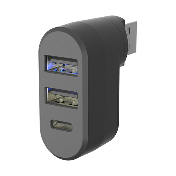 ●USB-A充電口1ポートをUSB-A×2ポート・USB-C×1ポートへ増設。 ●給電用USBコネクターは表裏どちらも挿せるリバーシブルコネクター＋180°回転仕様で設置角度を360°調整可能。 ●自動識別IC搭載で、iPad/iPhone...