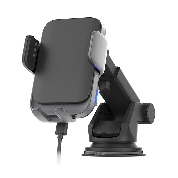 スマートフォンを置くだけで自動でホールド＆充電できるワイヤレス充電ホルダー。 自動開閉式アーム ワイヤレス充電検知すると左右アームと補助足が連動して自動でホールド。 アーム開閉幅と補助足の高さが連動してスマホをホールドする3軸連動式。 ※ワ...
