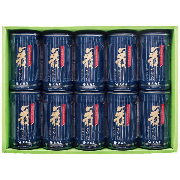 有明海産原料を使用した、風味と口溶けの良い味付のりの詰合せ。保存に便利な卓上タイプです。