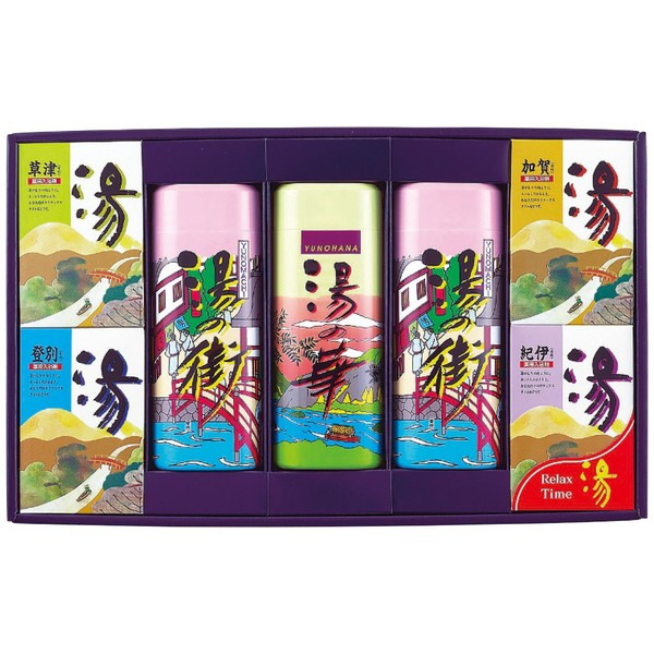 名湯・温泉地をイメージした薬用入浴剤です。有効成分が温浴効果を高め血行を促進し、心身共にリラックスできます。