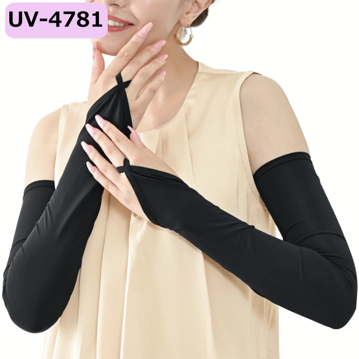商 品 説 明 材質 ナイロン85%　ボリウレタン15% サイズ フリー 全長（置き寸法）：約53cm UVカット率 約99％ UPF50+※UVカット率には個体差がございます。ご了承ください。 種類 ノーマルタイプ（指なし） カラー ブラ...