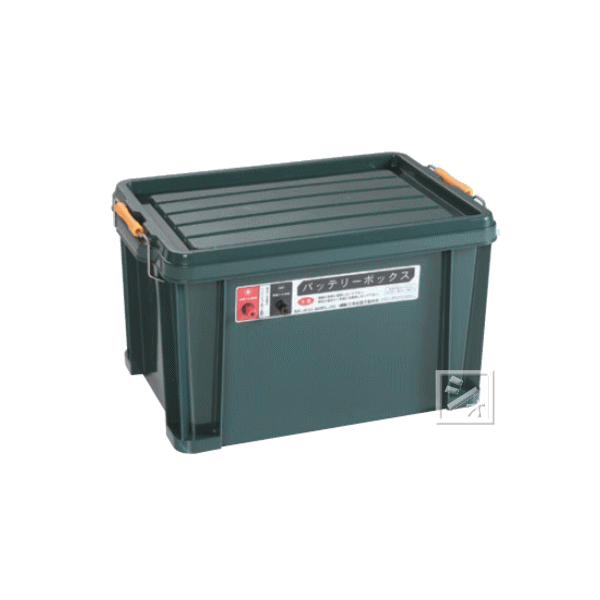 商 品 説 明 収納可能な バッテリーサイズ 横幅358mm×奥行215mm×高さ240mm ※バッテリーは別売です。 特長 屋外での外部バッテリーの設置に便利。 メーカー 末松電子製作所 関連ワード： バッテリー　収納ボックス　電気柵　電...
