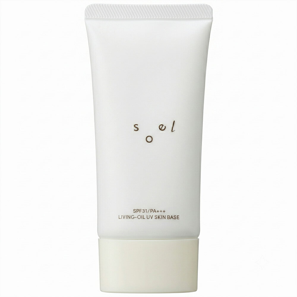 商品情報 商品名 LIVING-OIL UV スキンベース SPF31 PA+++ 内容量 50g 商品説明 『soel（ソエル） リビングオイル UVスキンベース』は、日常の紫外線から肌を守りながら、厳選された植物オイルのうるおいで素肌を...
