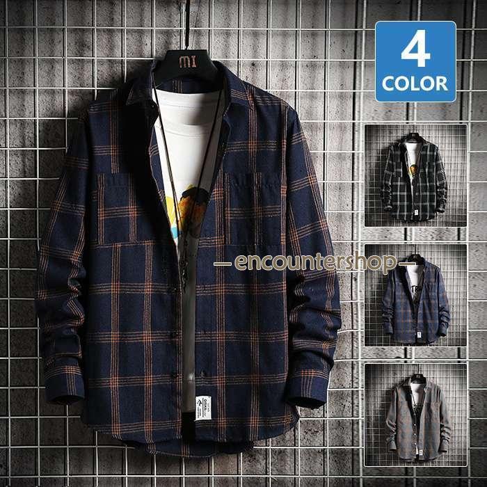 カジュアルシャツ メンズ チェックシャツ ネルシャツ チェック柄 長袖シャツ 服 お洒落 リラックス カジュアル 通勤 通学 大人beilong02【素 材】コットン【サイズ】XL(日本M相当),XXL(日本L相当),XXXL(日本XL相当...