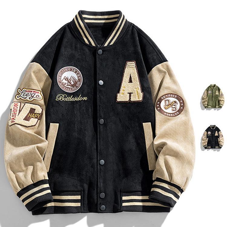 メンズ スタジャン スタジアム ジャンパー コーチジャケット 防寒ジャケット 秋物 秋服 ファッション色 ブラック オリーブサイズ M L XL 2XL 3XL 4XL素材　綿混紡[原産国] 中国※画像の商品はサンプルです。実際の商品とは仕...