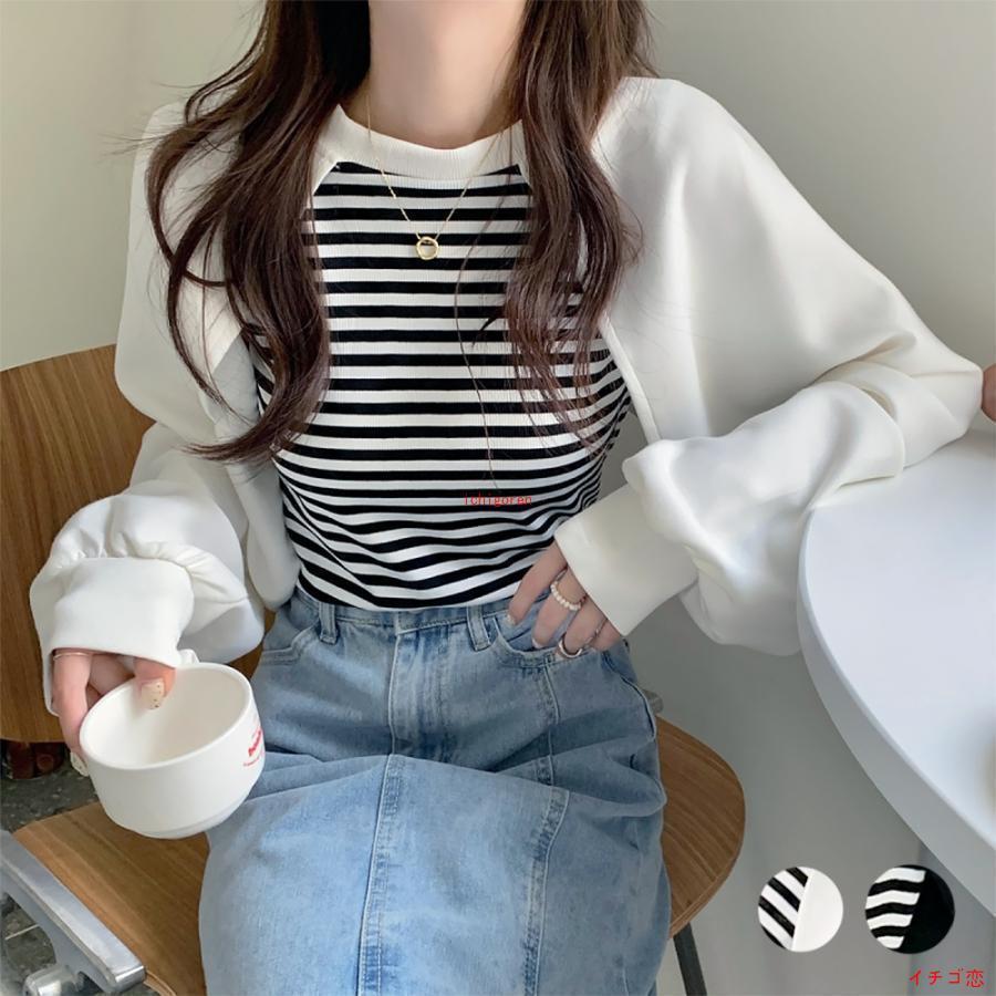 素材：ポリエステル80％+綿20％カラー：ホワイト/ブラックサイズ：M/L/XL[M]着丈約48cm 後身頃短着丈:約24cm ゆき:約85cm 身幅:約42cm 胸囲:約84cm[L]着丈:約49cm 後身頃短着丈:約25cm ゆき:約8...