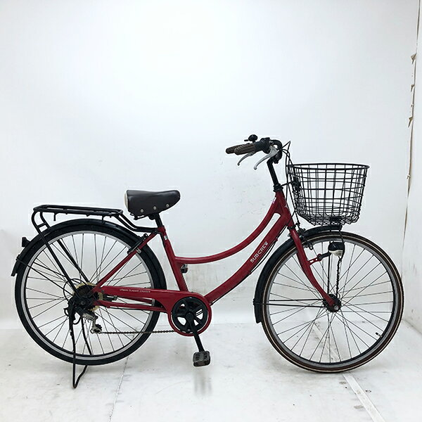 ◇ ◆ ◇ ◆ ◇ 商 品 情 報 ◇ ◆ ◇ ◆ ◇ 【外観ランク】　Bランク 【リユース・中古】　軽快車 【メーカー】　国内メーカー 【タイヤ】　　26インチ 【ギア】　　　外装6段 【カラー】　　レッド系 LEDオートライト ローラー...