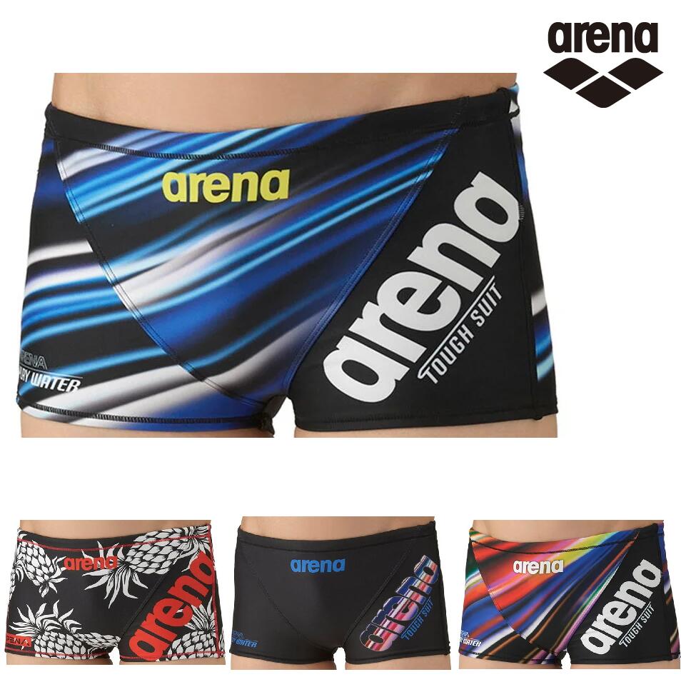 arena 練習用水着　メンズ　AS5FWM17M　タフスーツ　ショートボックス　アリーナ　水泳 arenaの練習用水着 環境に配慮したリサイクルポリエステル素材「タフスキンT2E」を使用し塩素に強く長持ち。アリーナロゴが左腿に配置されたデ...