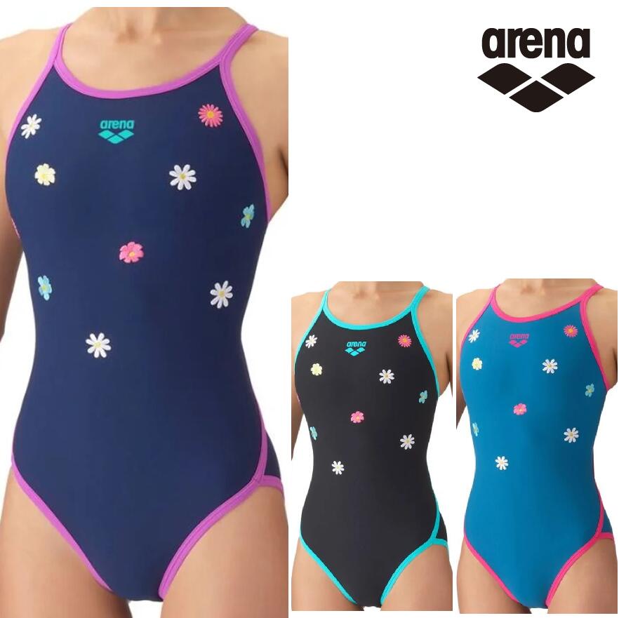 arena アリーナ AS6FWM27L お花 刺繍 タフスーツ 練習用水着 レディース 水泳 競泳 トレーニングワンピース 花をモチーフにした刺繍を散りばめたデザイン。 耐久性に優れたTOUGHSUITシリーズ塩素に強く長持ちするため、練...