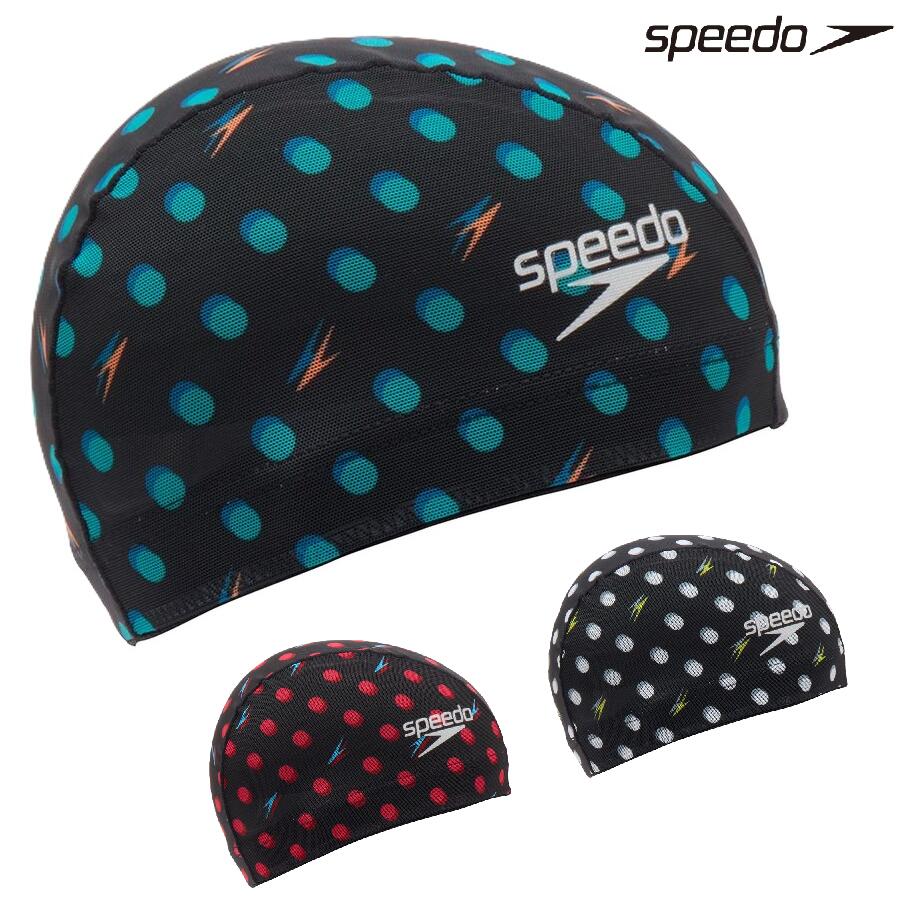 speedo スピード SE12505 メッシュキャップ スイムキャップ 水泳 ブーンドッツメッシュキャップ 水玉 水玉模様とブーンマークのspeedoメッシュキャップ SE12505 2025春夏モデルしっかりとした生地感の定番メッシュキ...