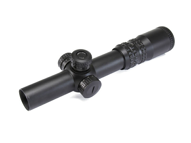 倍率:1.2〜4倍 レンズ径:24mm チューブ径:30mm レティクル:Mill Dot(1/2M.O.A) 全長:256mm 重量:420g ◎ハニカムサンシェード付属