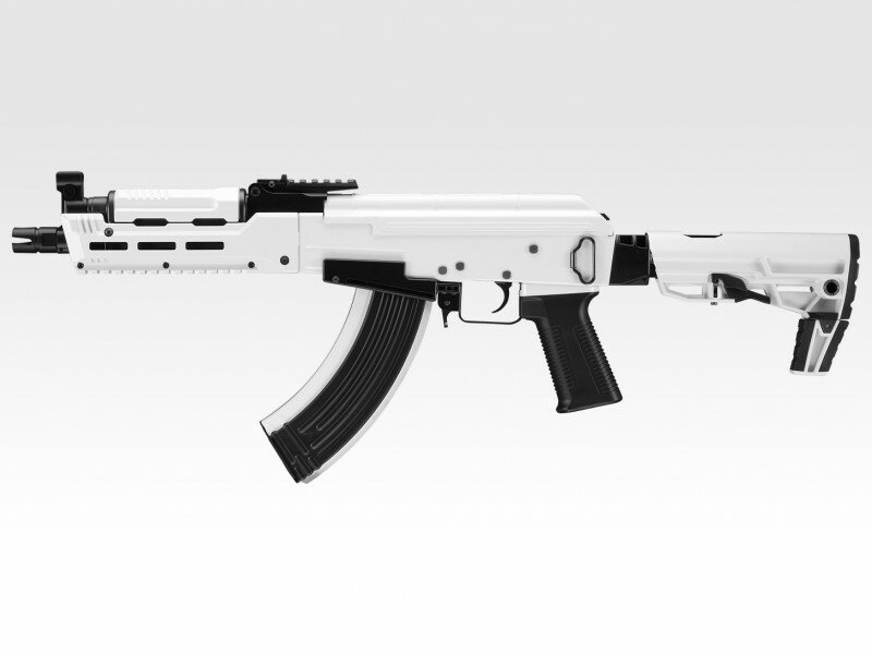 ☆AK47ベース モダナイズ・カスタムモデル ホワイトカラー☆ ・電動ガン ・セミ&amp;フルオート ◎ホワイトカラーモデル:近代的なカスタムでまとめたAKストームにぴったりのスタイリッシュなホワイトカラーモデル。 ◎シュート&amp;リ...