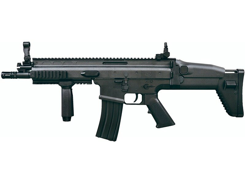 ★クラウン エアーコッキングガン 10歳以上用 SCAR-L★ ・ジュニア(10歳以上用) エアーコッキングガン ・0.12g軽量BB弾推奨 ◎FN社公式ライセンスモデル ロゴ刻印入り ◎フリップサイト、フォールディングストックは可動式 ◎...