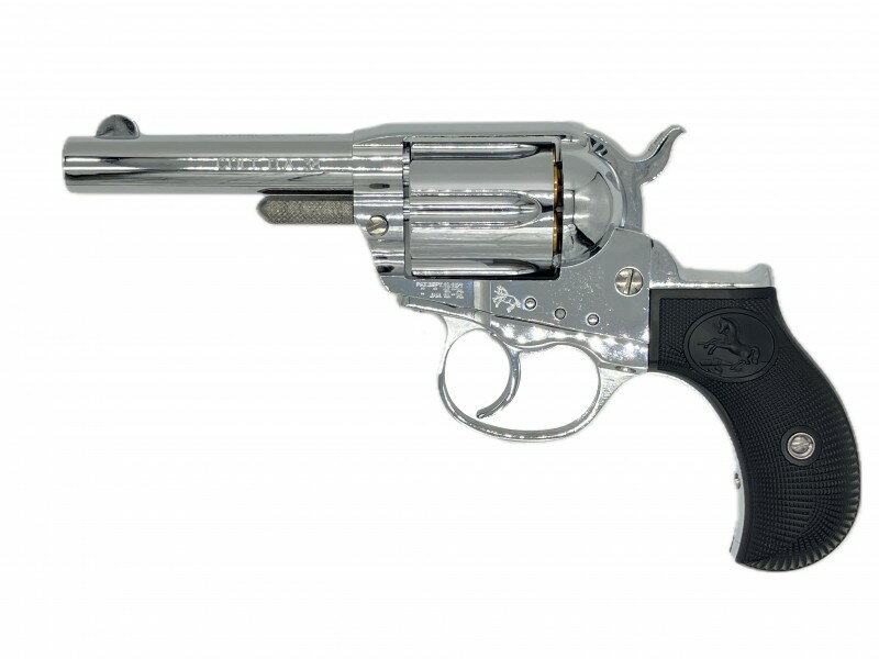 ★コルト ダブル&amp;シングルアクション リボルバー オールシルバー★ ・モデルガン(発火式) ★コルト ライトニング リボルバー 実銃は1877年〜1909年まで計166,849丁製造されたダブル/シングルアクション リボルバー。 ビ...