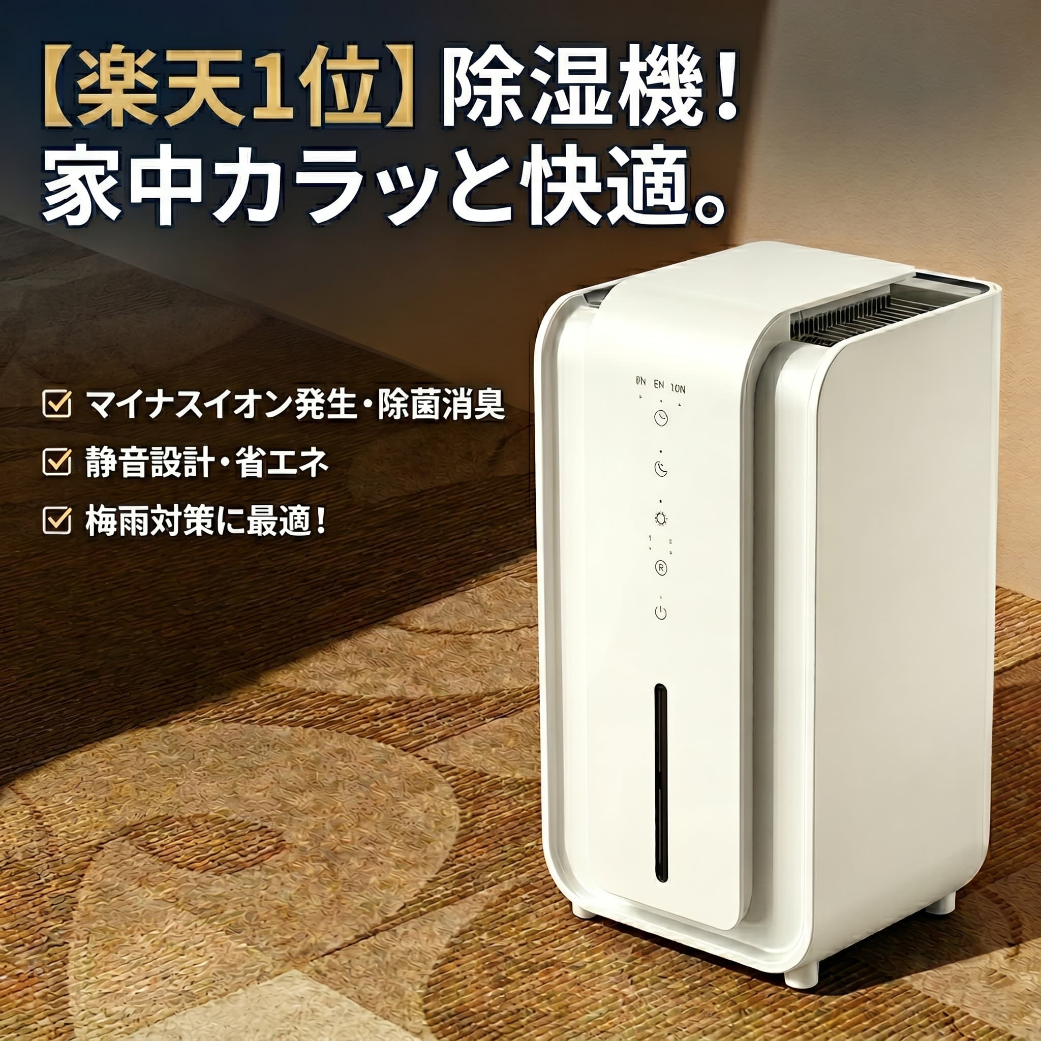 商品情報 【パワフル除湿＆自動霜取り機能搭載】 自動霜取り機能を搭載した除湿機で、低温環境でも安定した除湿性能を発揮します。対応温度は約15℃〜40℃、湿度45％以上の環境で効率よく湿気を除去。浴室・寝室・リビングなどの湿気対策に便利な家庭...