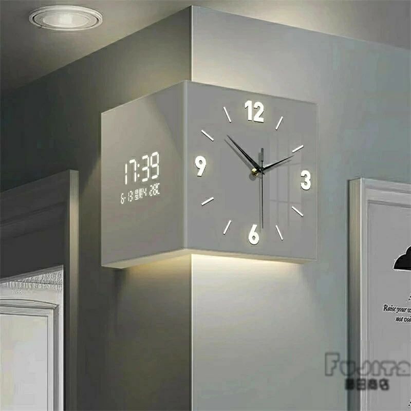商品説明商品詳細【多機能】当社の両面コーナー壁掛け時計は、中空の数字、アラビア数字、正確な針の動き、両面デザインが特徴で、柱や廊下のコーナーへの設置に適しています。 アラビア数字の片面には中国の旧暦の日付が記載されており、現在の温度と湿度が...