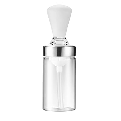 2in1オイルボトル ガラス 醤油ボトル 酢ボトル 油さし シリコンブラシヘッド、目盛り付き オイルポット 135ml/150ml 透明 防塵 高温耐性 漏れ防止 液体調味料入れ シーズニングボトル キャンプ、キッチン用品 (150ml)ブ...