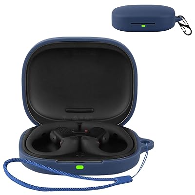 ケース For SHOKZ OpenFit Pro 対応 ケース 紛失防止用のフックを搭載した 軽量 キズ防止 防塵 傷つきにくい 柔らかなシリカゲルのスポーツクールなデザイン 衝撃 吸収 スリム ソフト ケースカバー 落下防止保護(ブルー...