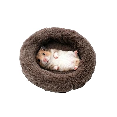 ハムスター ベッド 鳥 インコ リス フクロモモンガ ペット 小動物 ハウス 家 小屋 寝床 隠れ家 おうち クッション ブラウン ふわふわ もこもこ 直径 14cm お皿型 小さい ミニ 暖か 防寒 通年 春夏 秋冬 冷え 対策 ぬくぬく...