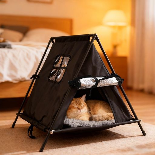 アウトドア ユニークなペットハウス:この屋外用キャットハウスは、高品質なオックスフォード生地と丈夫な鉄製フレームを採用し、耐久性に優れ、防水・防風性能もしっかり。大切な愛猫をしっかり守ります。三角構造で安定感があり、猫ちゃんも安心して快適に...