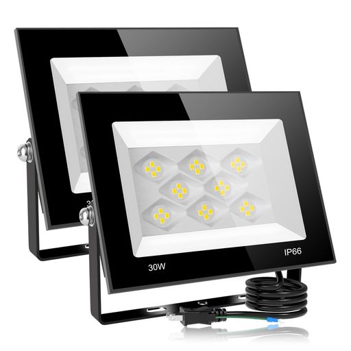 【30W超高輝度LED投光器2個セット】高効率SMD3030チップと独自のメッシュ状ナノ反射カップを組み合わせ、わずか30Wの消費電力で昼白色(6500K)の最大4000ルーメンという強力な光を実現。400W白熱灯に相当する明るさです!12...