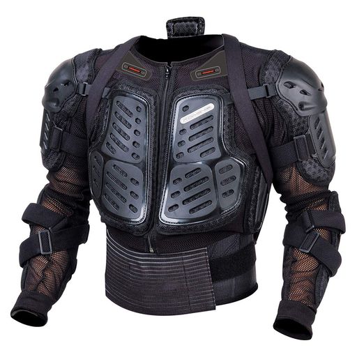 サイズ:2XL 重量:1.8kg 色:ブラック 材質・素材:合成樹脂/Plastic、ポリエステル/Polyester 通気性の良いメッシュ素材を使用。 運動性を高める立体裁断。 肩・肘・脊椎にプロテクター標準装備。