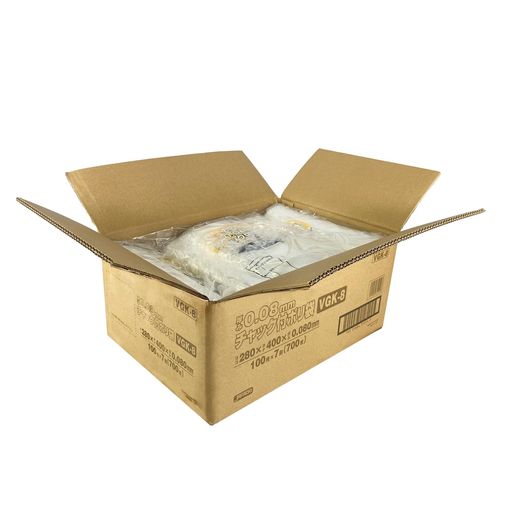 容量:K規格 サイズ:横28cmx縦40cm(チャック下の長さ)x厚み0.080mm 枚数:100枚x7冊(700枚) 材質:ポリエチレン(LDPE) 原産国:中国・その他