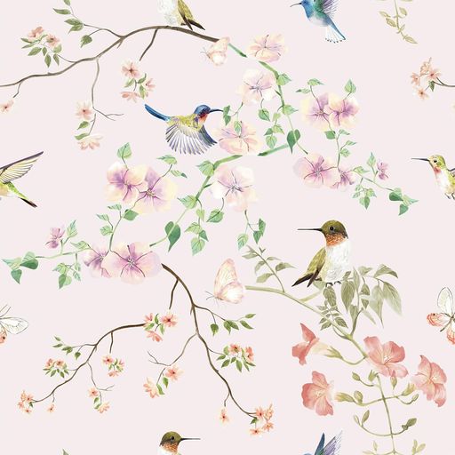 【ピンク花鳥柄の華やかなデザインで、空間に優雅な雰囲気を演出】この壁紙シールは柔らかなピンクを基調に、繊細な花と鳥の模様を鮮やかにプリントし、優雅で癒しの空間を演出します。幅44.5cmx長さ 200cmのサイズは、リビングルームや寝室の壁...