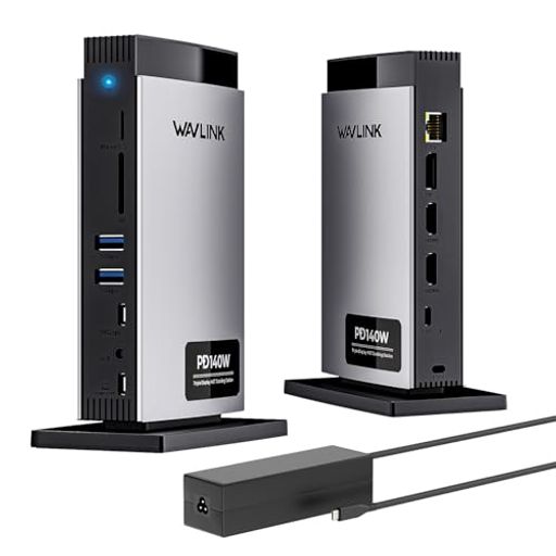 【11-in-1の優れた接続性】WAVLINK多機能USB Cドックは、140W PD3.1 USB-C入力、2つの8K HDMI、8K DP、10Gbps USB-C 3.2、2つの5Gbps USB-Aポート、104MB/sの速度を持つ...