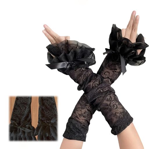 【寸法】全長:55cm、腕全体に伸縮性のある素材を使用しているため、脱げにくく、調節が簡単で安全です。ワンサイズでほとんどの女性にフィットします。 【ソフト快適】高品質の弾性繊維を使用し、ソフトな肌触りで快適な着心地です!しっかりとした伸縮...