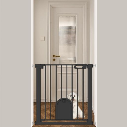 【ペットドア付き】ベビーゲートには猫と小型犬の出入りに便利な小さなドアが付いています。19*17.8cmのペットドアは小さなペットを通過させることができ、大きなペットを外に遮り。このベビーゲートの小さなペットドアが開く高さは調節して固定する...