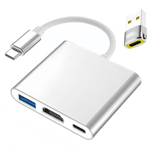 3in1多機能HDMIアダプタとUSB変換アダプタの便利なセット本品は、4KHDMI出力、USB3.0データポート、100WPD充電ポートを備えた3in1アダプタに、USB-C(メス)toUSB(オス)変換アダプタを同梱したお得なセットです...